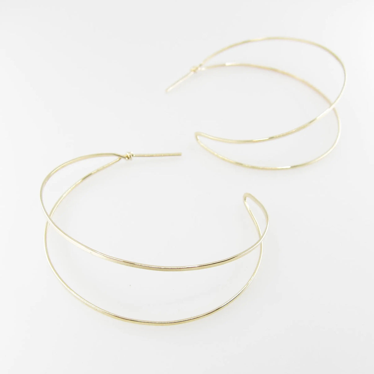 Forged Double Hoop Post Earrings - 4 Sizes - J.Mills Studio