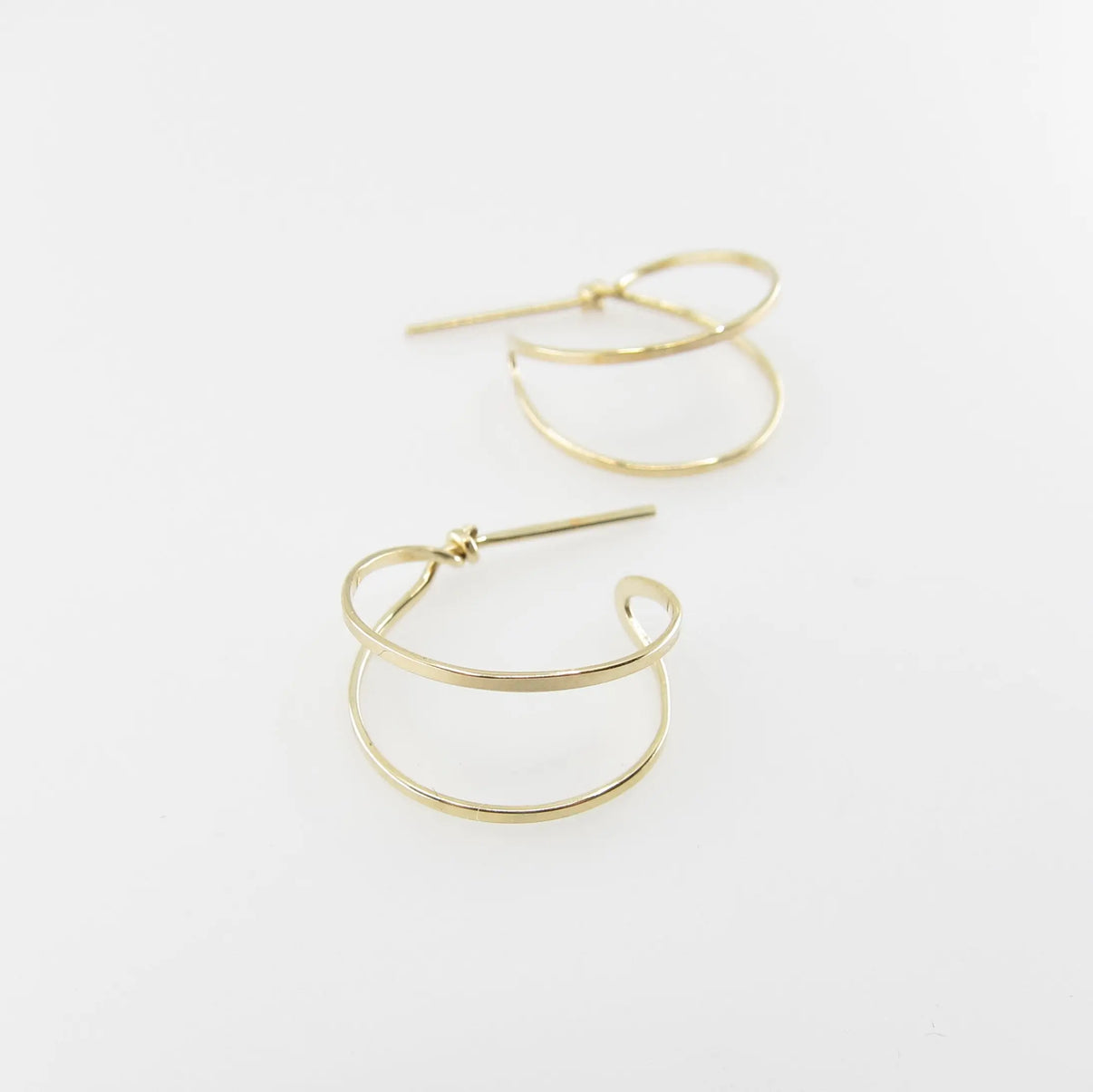 Forged Double Hoop Post Earrings - 4 Sizes - J.Mills Studio